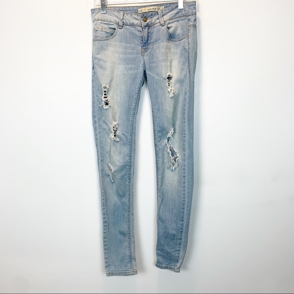 Zara | Jeans | Zara Premium Denim Destroyed Skinny Jeans 868 | Poshmark